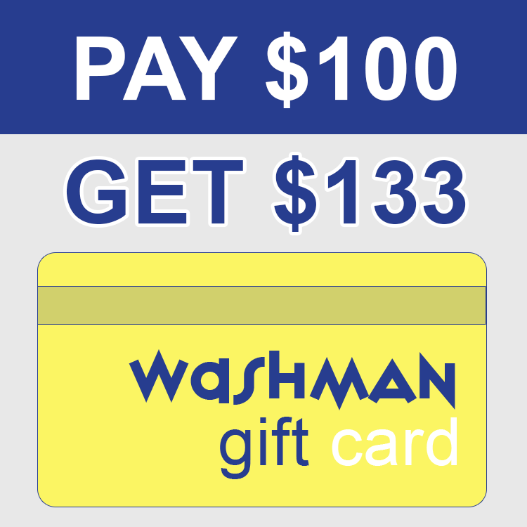 $134.00 Washman Gift Card | Washman Car Washes